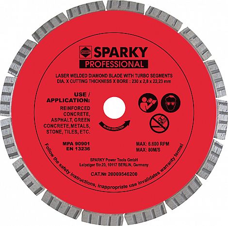 Laser welded diamond blades with turbo segments | SPARKY.eu